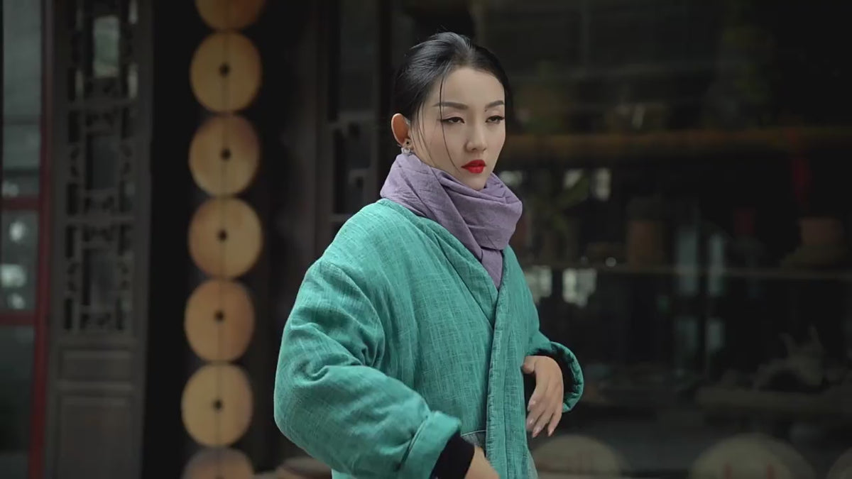 Tao Triple Tech™ • The Đạo 道 of Zen Kimono Puffer Jacket in Zen Dye Te – Jade Empress Tech